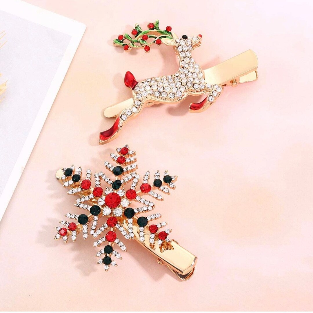 Christmas Hair Clip set of 2 Christmas Hair Pin Snowflake Hair Clip ...