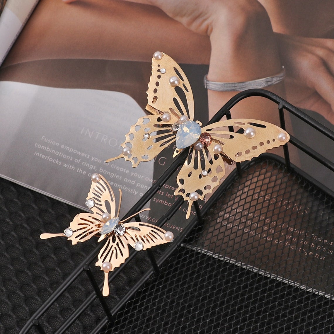 Butterfly Hair Pin Butterflies Hair Clip-vintage Hair | Etsy