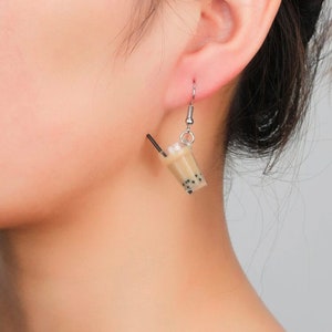 Bubble Tea Earrings Gold Boba Tea Earrings Boba Bubble Tea - Etsy