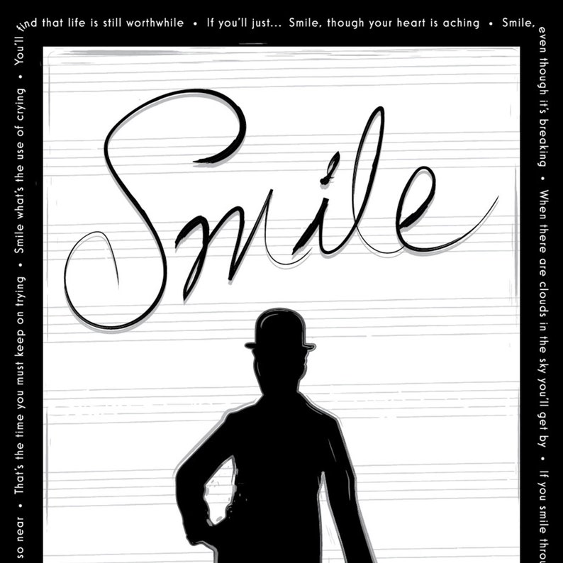 Chaplin - Smile Lyrics, Art Print - Etsy