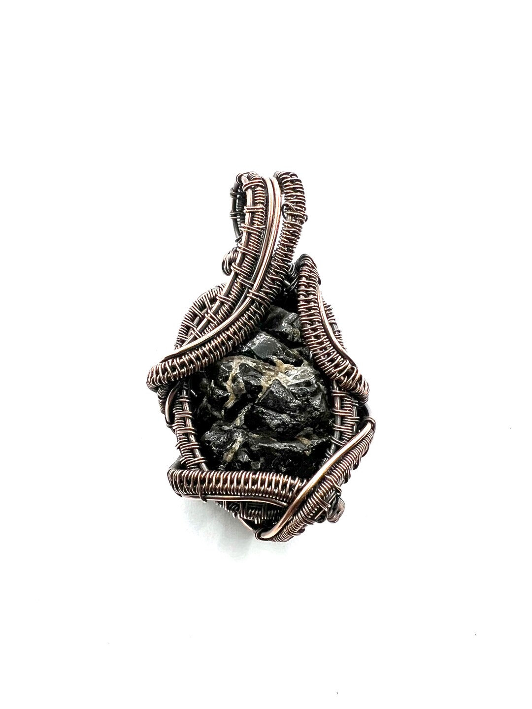 Dragon Skin Obsidian Gemstone Pendant Wire Wrapped in Copper ...