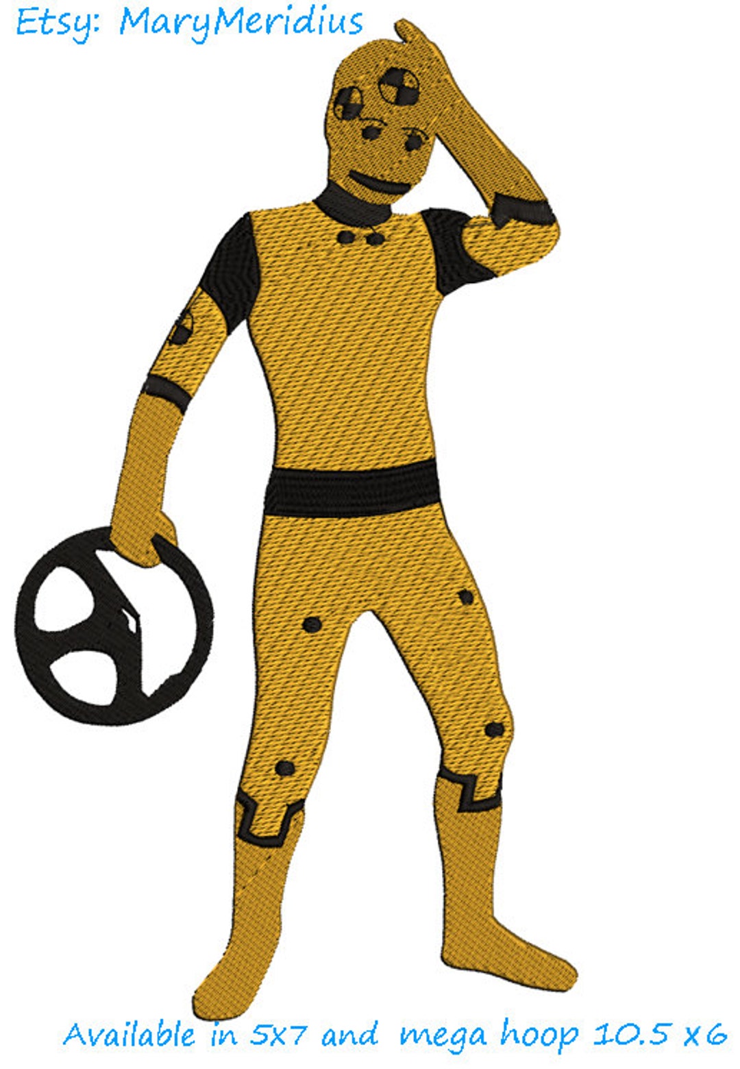 Crash Test Dummy Machine Embroidery Design: Retro 80s Nerd (5x7 & 10 ...