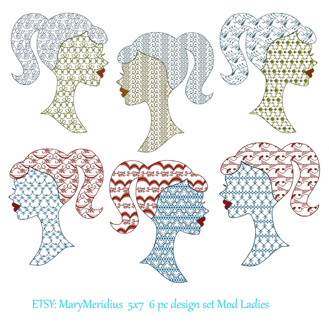 6-instant-machine Embroidery Design Downloadpin Upmod60's 70's Female ...