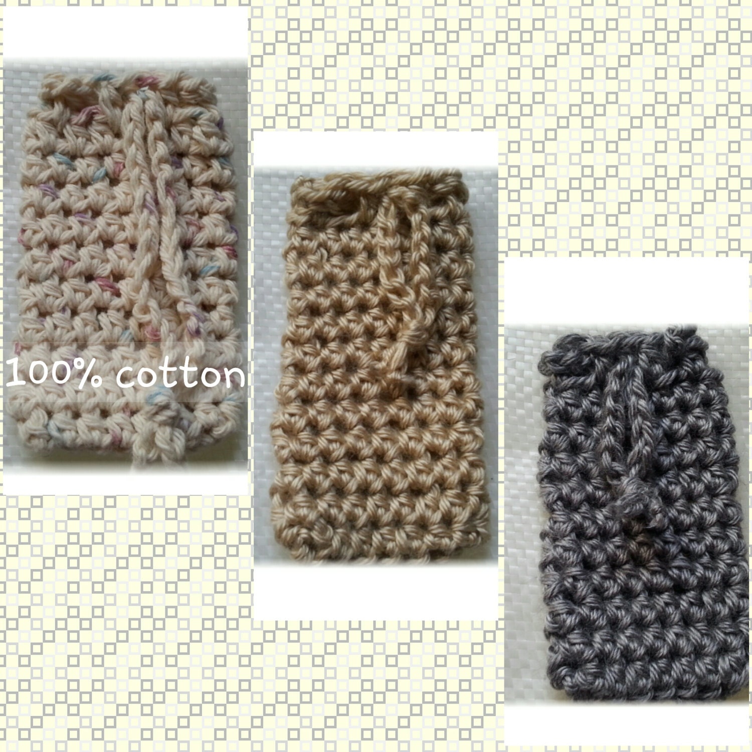 2 Pack Soap Saver - Hand Crocheted-use With Full Bar of Soap or Save ...