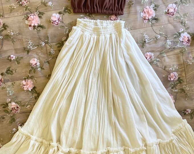 Girls 2 Piece Dress Set, Boho Brown and White Skirt, Client Closet ...