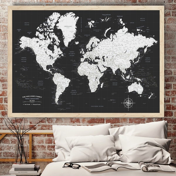 Push Pin Map - Etsy
