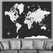 Detailed 30x40 World Travel Map, Grey, Black, Dark Blue Colors, World ...