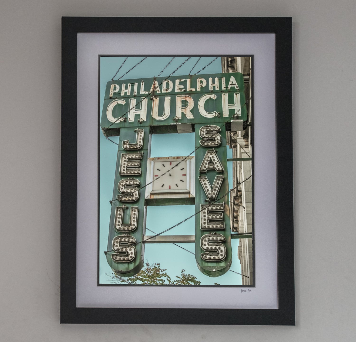 Philadelphia Church Chicago Vintage Sign Photography- Print "jesus ...