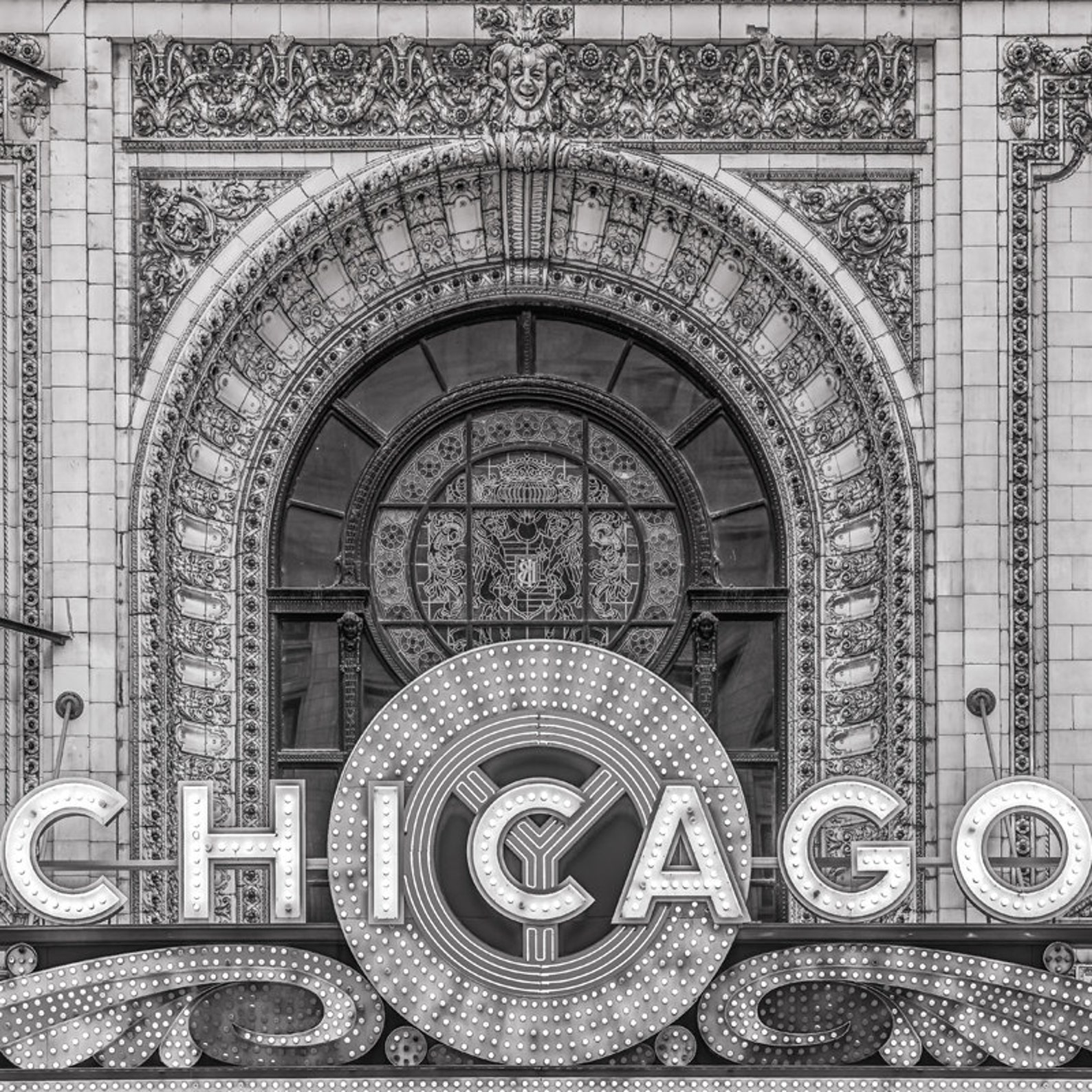 Architecture Photography, Chicago Wall Art, Neon Sign, Chicago Theatre ...