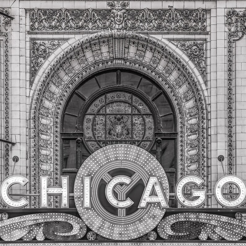 Chicago Theatre Neon Sign Chicago Wall Art Chicago - Etsy