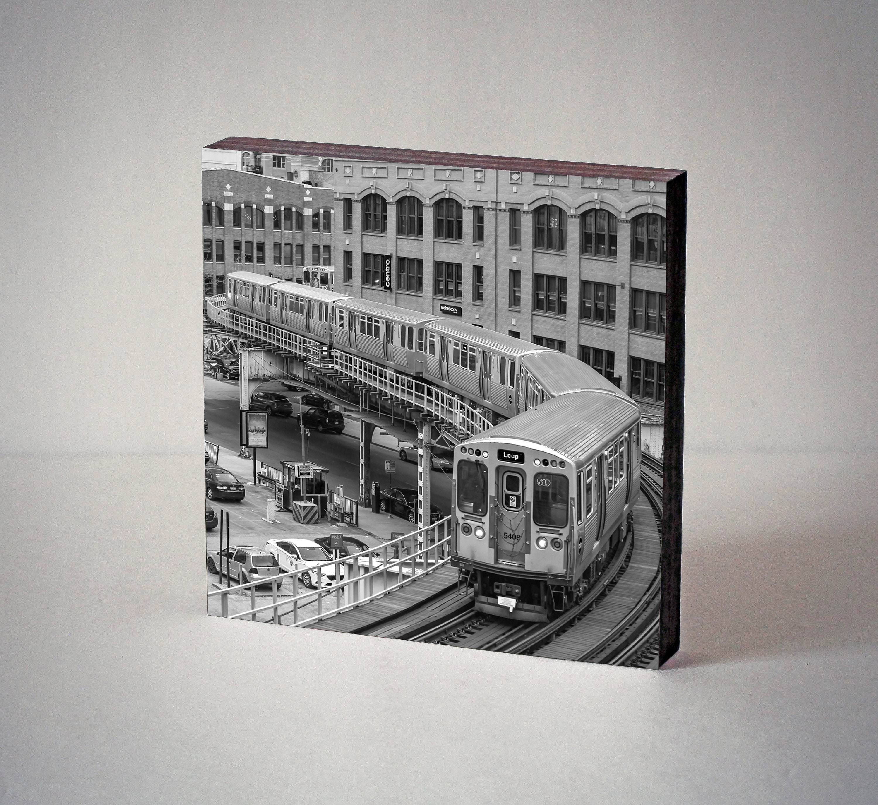 Train Photography, Chicago CTA Train Art, Wood Photo Block, Loop CTA ...