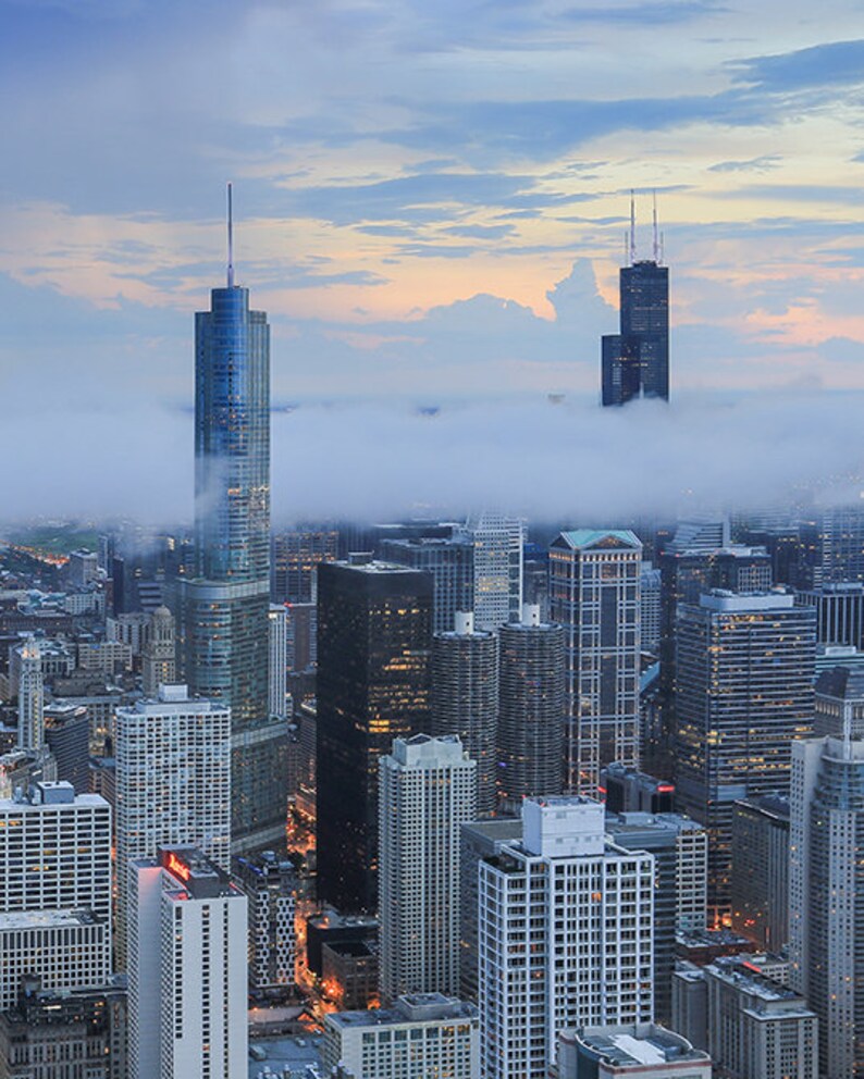 Chicago Skyline Vertical Photo Print, Canvas Wall Art, Photo Wood Block ...