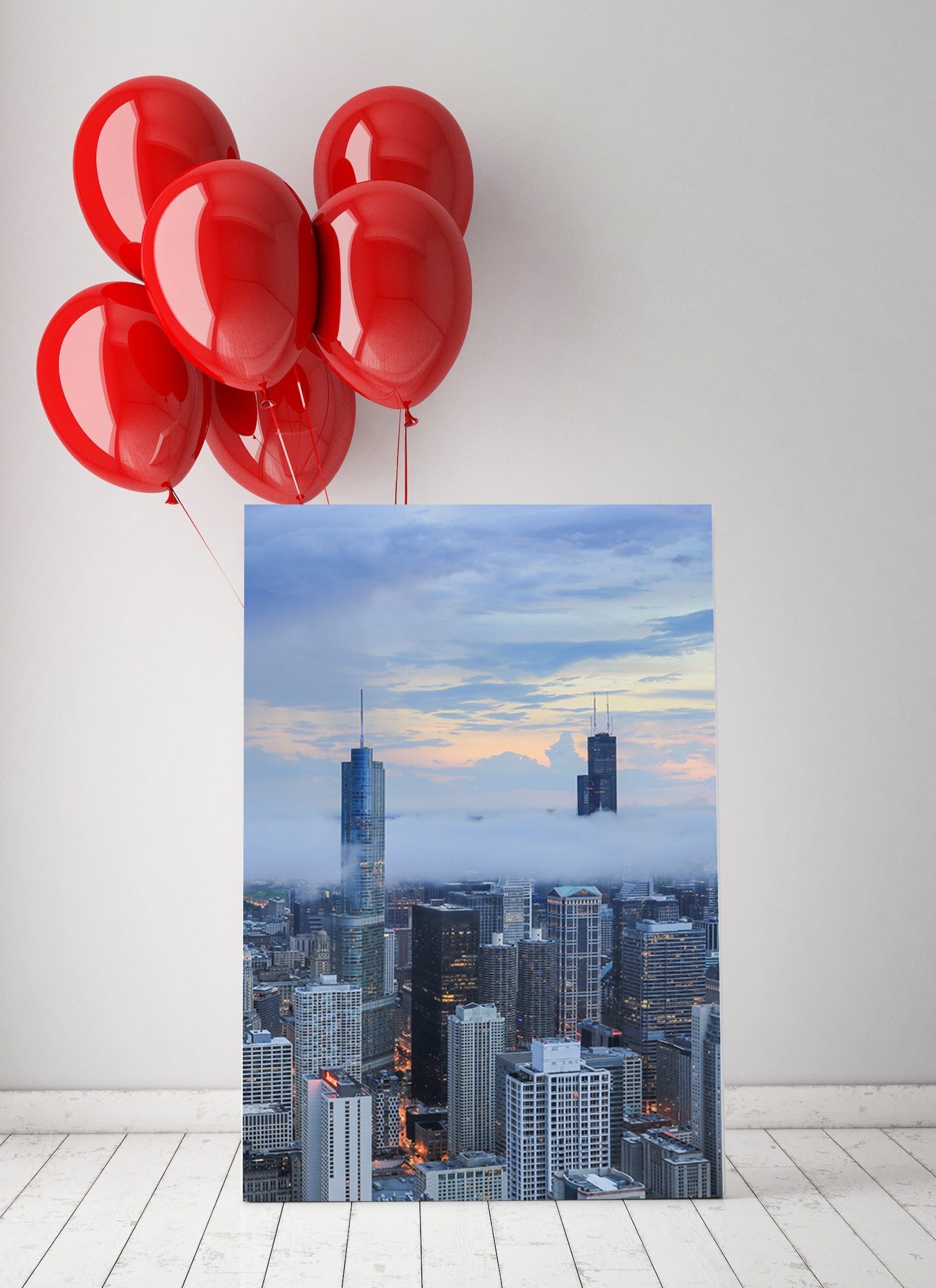 Chicago Skyline Vertical Photo Print, Canvas Wall Art, Photo Wood Block ...