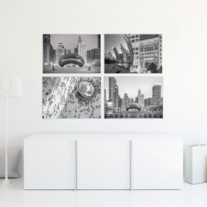 Set of Four Chicago Bean Photo Prints, Chicago Wall Art, Available as ...