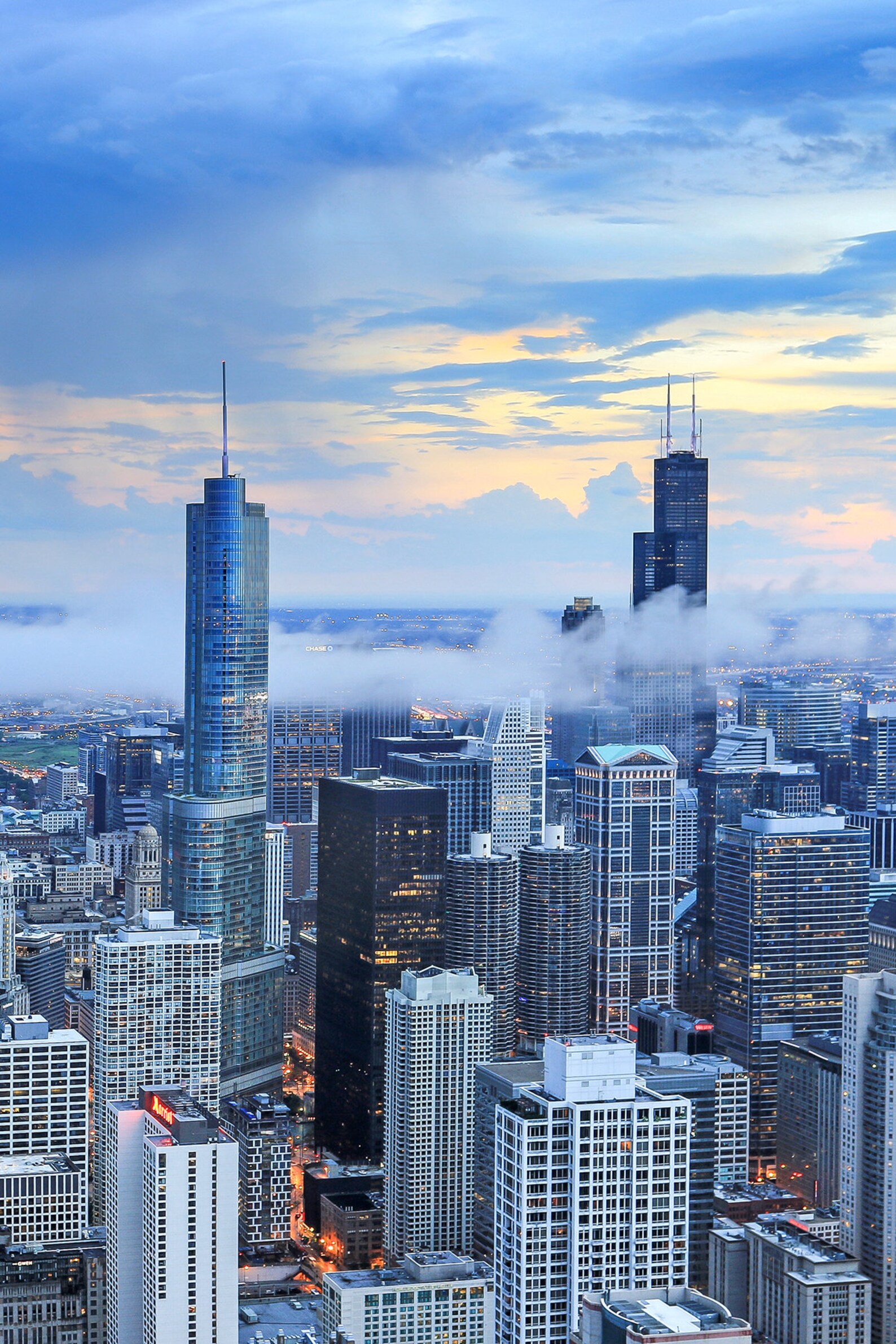 Chicago Vertical Wall Art, Chicago Skyline, Trump Tower, Willis Tower ...