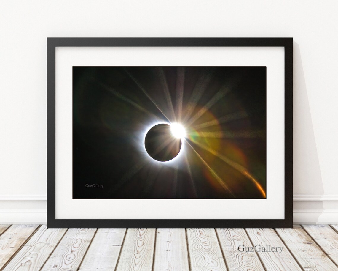Astrophotography, Solar Eclipse Wall Art, Desk Decor, Diamond Ring ...