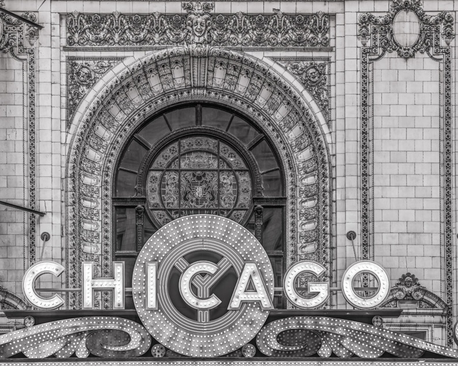 Architecture Photography, Chicago Wall Art, Neon Sign, Chicago Theatre ...
