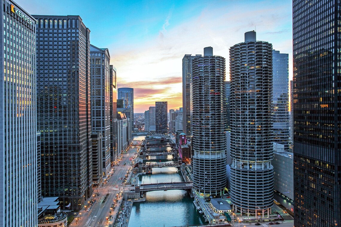 Chicago Marina City, Chicago River Wall Art, Large Art Print, Chicago ...