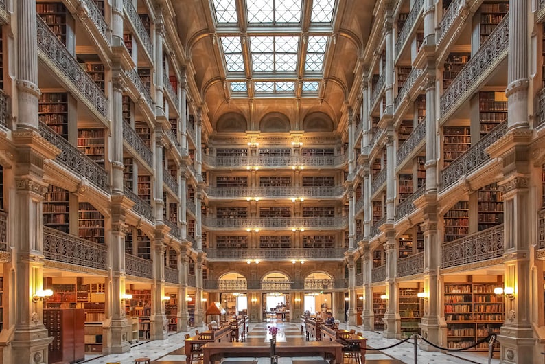 Baltimore Architecture Photography, Peabody Library Interior, Peabody ...