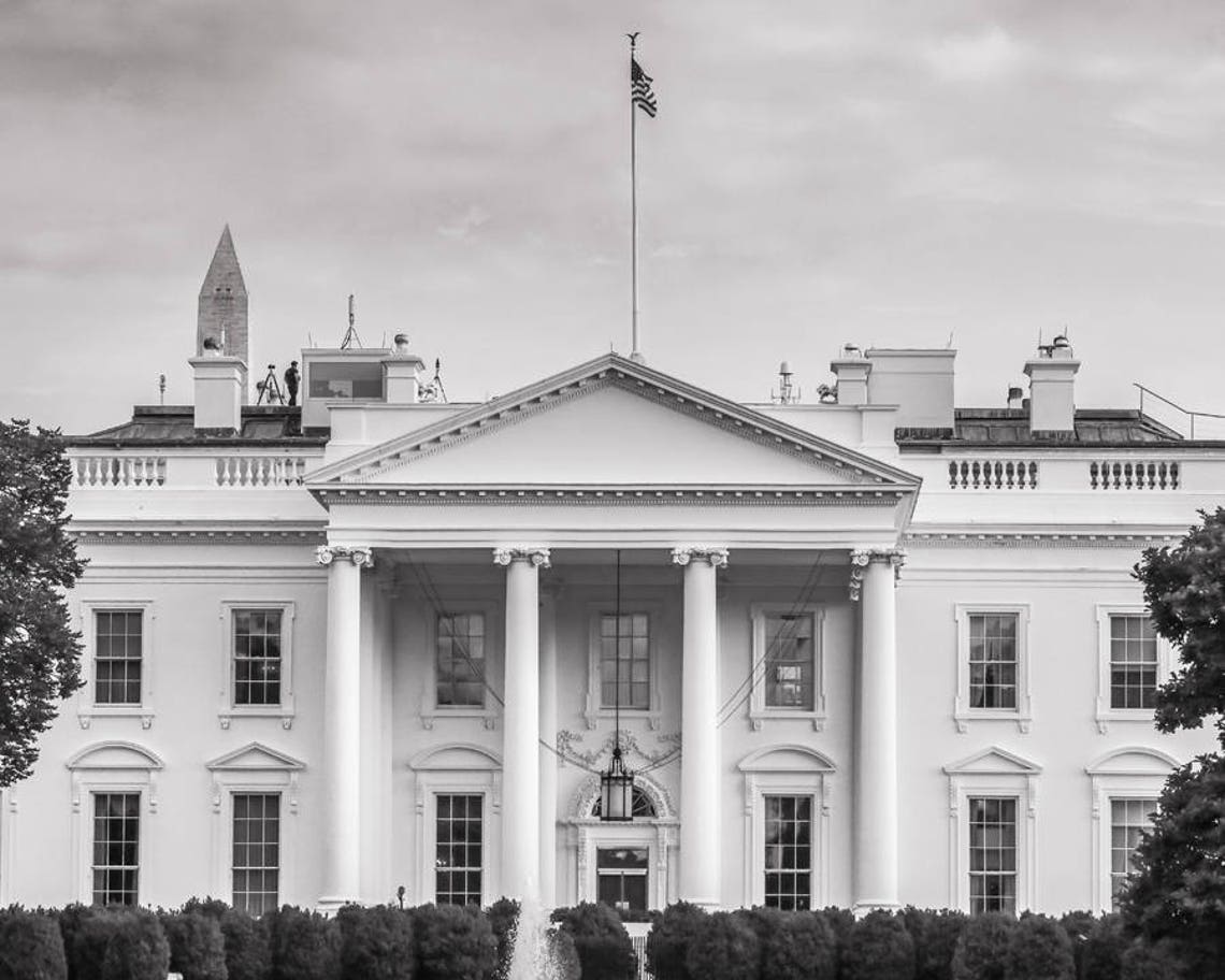 The White House - Washington DC B&W Photography, Office Wall Art ...