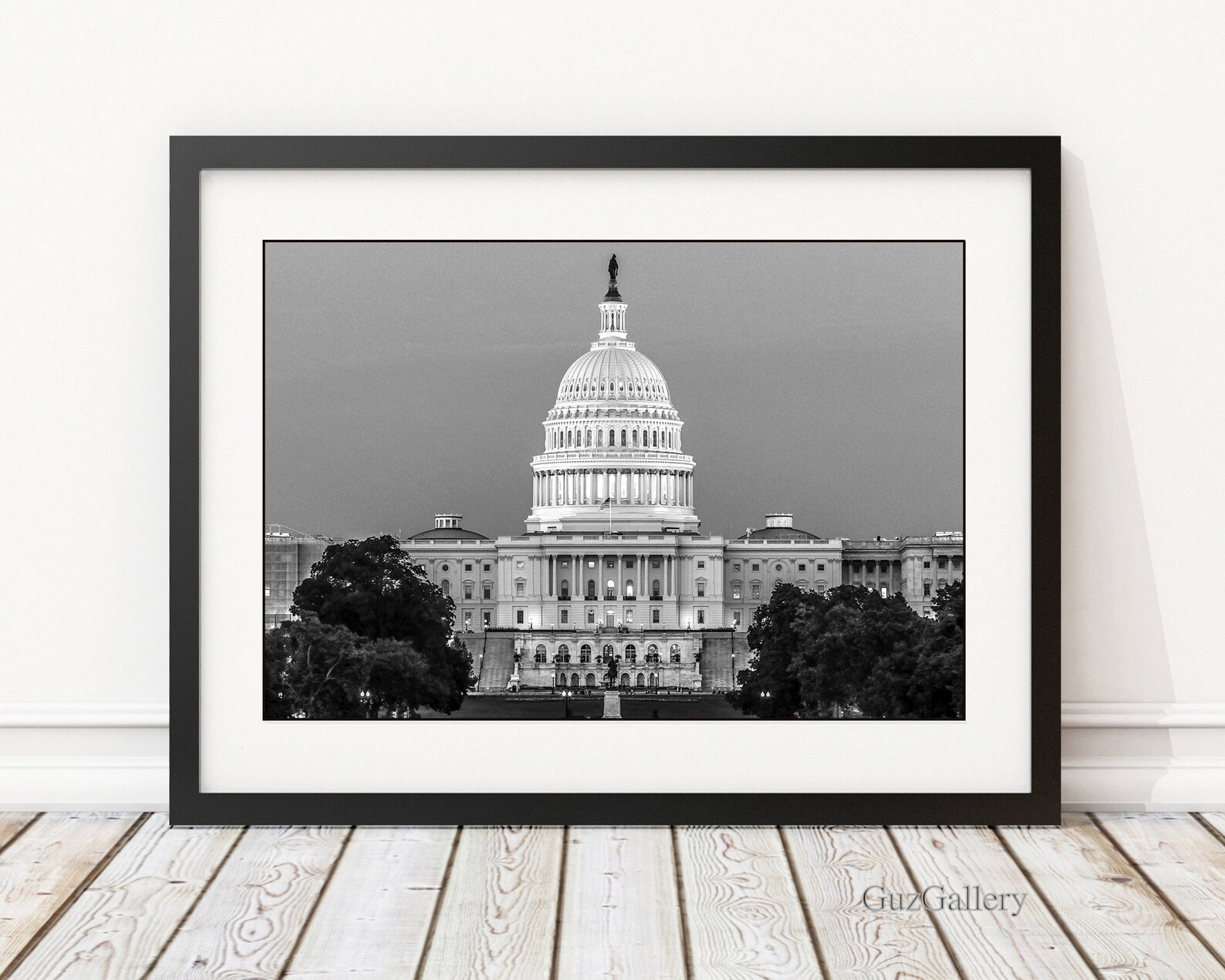 US Capitol Wall Art Washington DC Canvas Washington B&W - Etsy