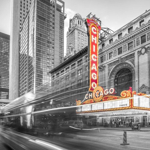 Architecture Photography Chicago Wall Art Neon Sign Chicago - Etsy