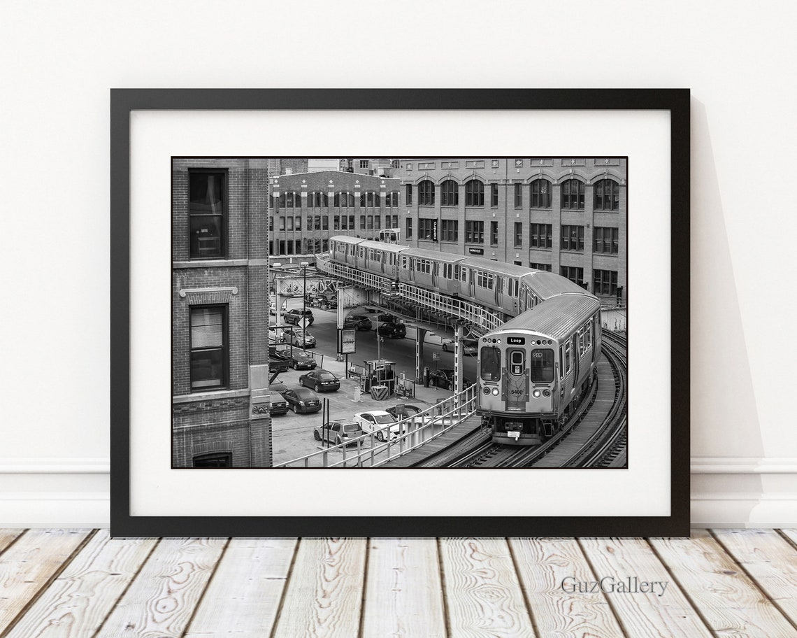 Chicago El Train Photography, Chicago Wall Art, Purple Line CTA Train ...
