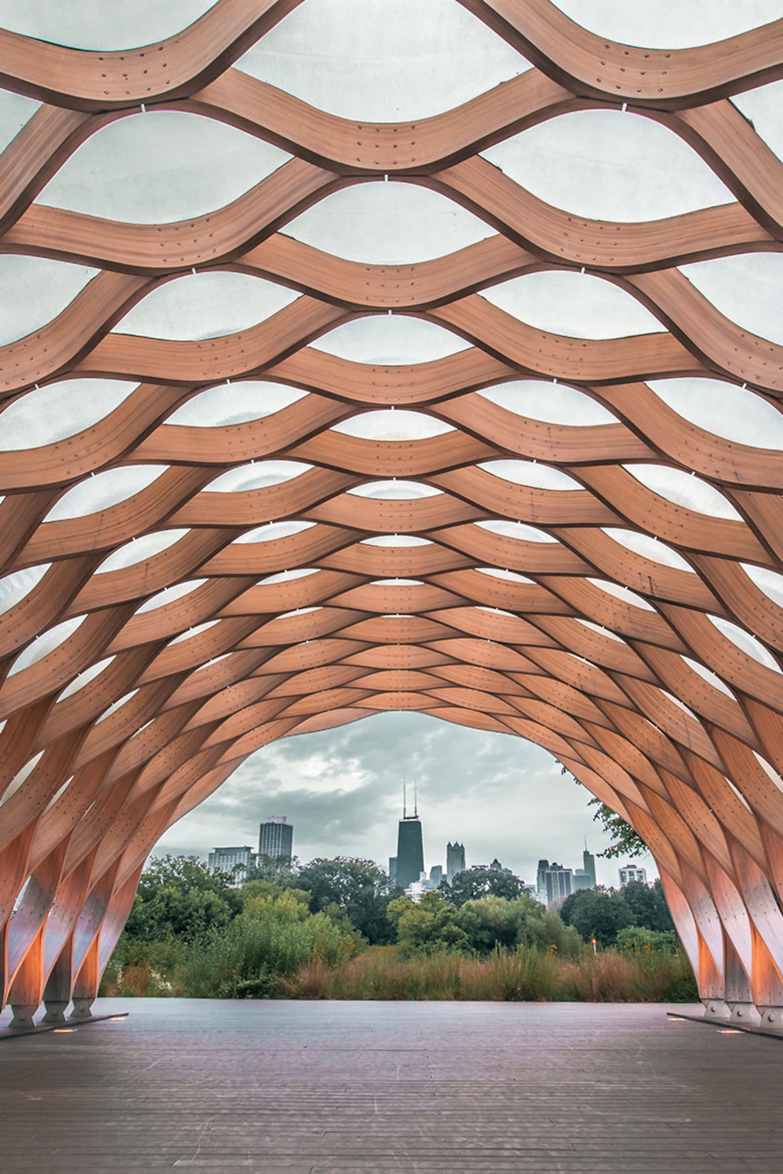 Chicago Honeycomb Pavilion, Lincoln Park Zoo - Wood Photo Block, Desk ...