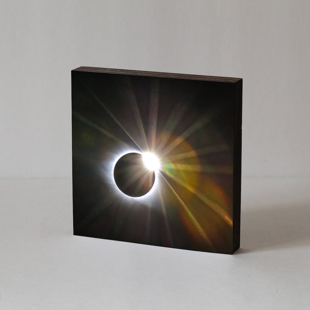 Total Solar Eclipse 2017 - Diamond Ring Effect - Wood Photo Block ...