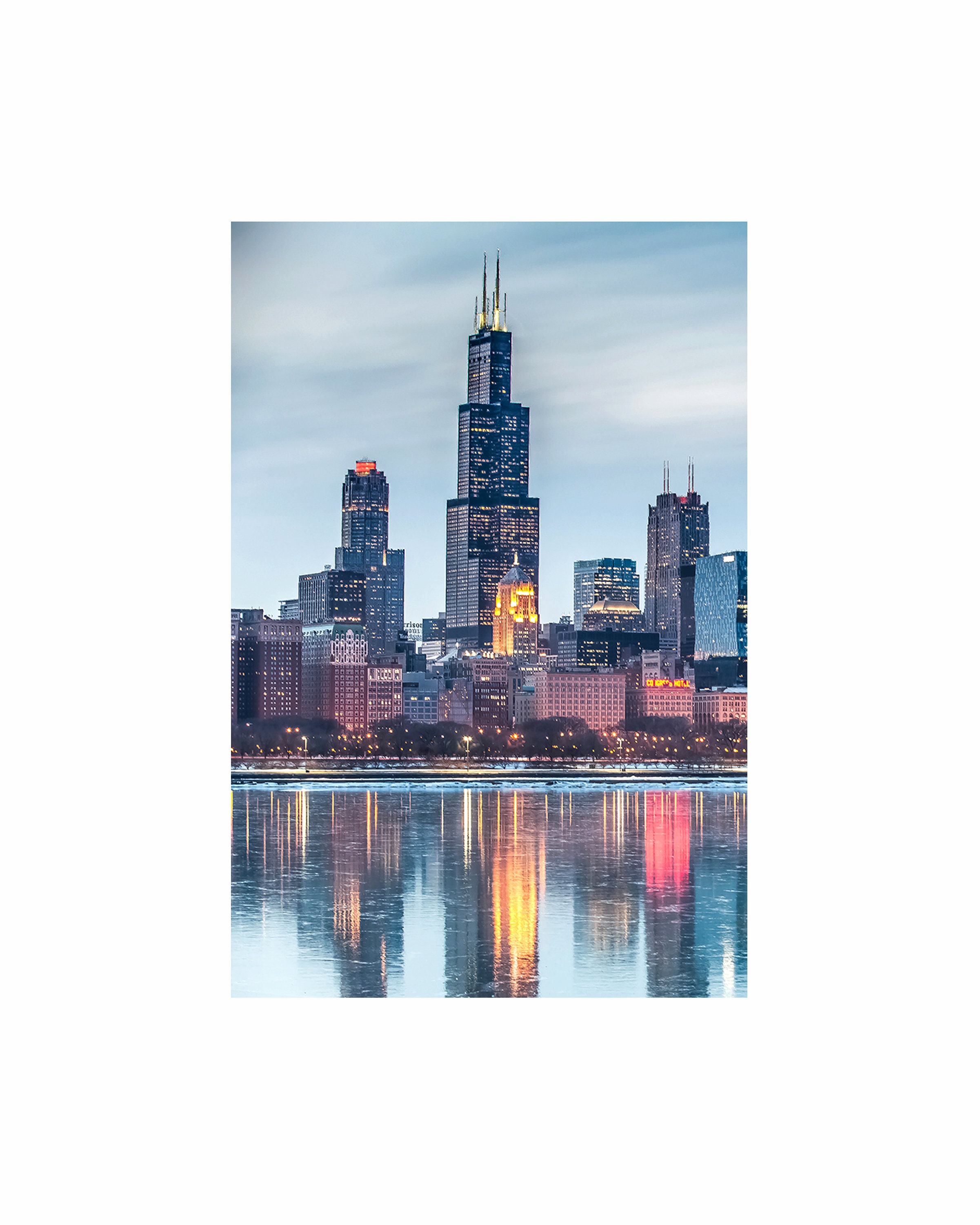 Chicago Wall Art, Willis Tower, Vertical Print, Skyscrapers Ice ...
