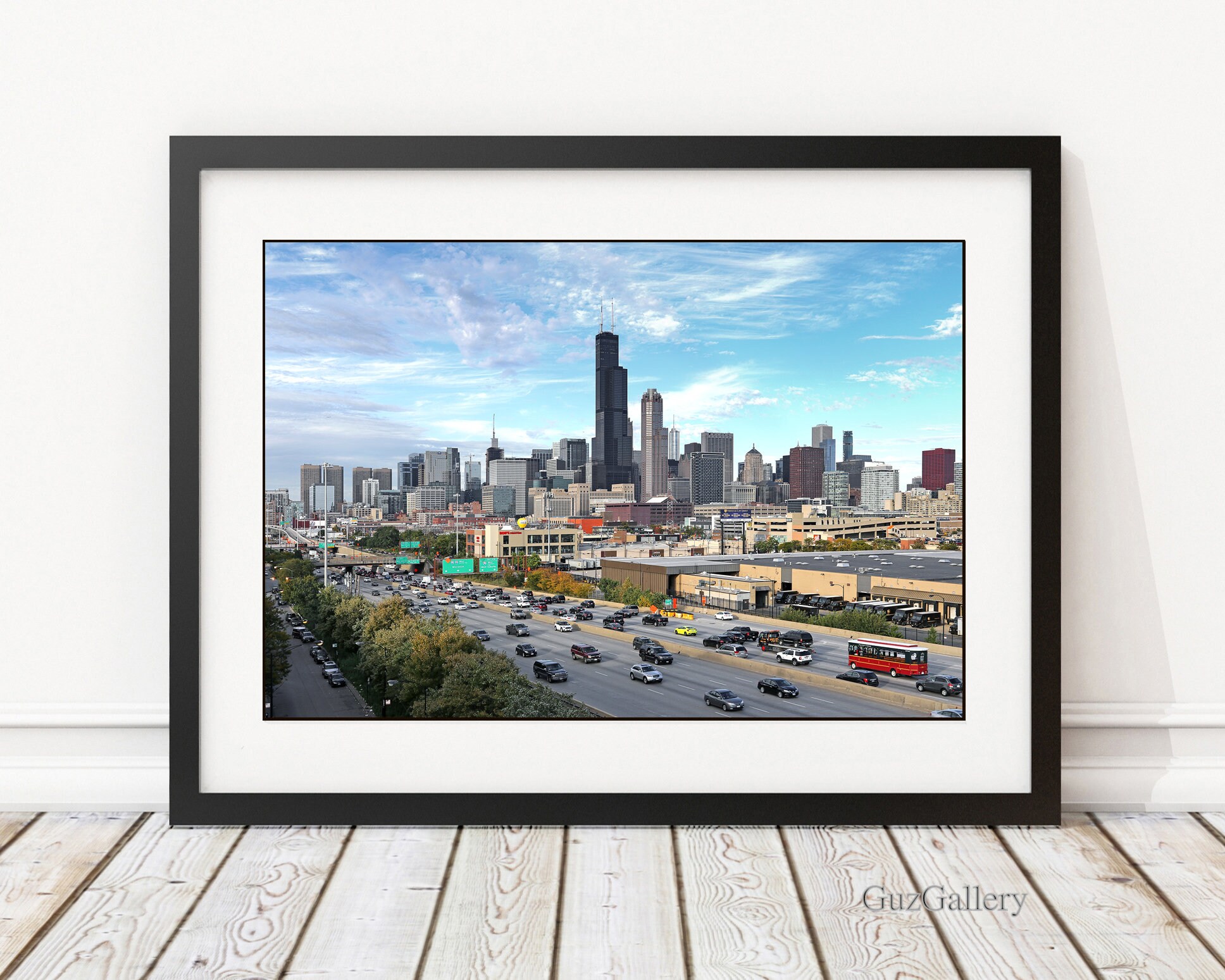 Chicago Skyline Art Print Chicago Canvas Wall Art Photo Wood | Etsy