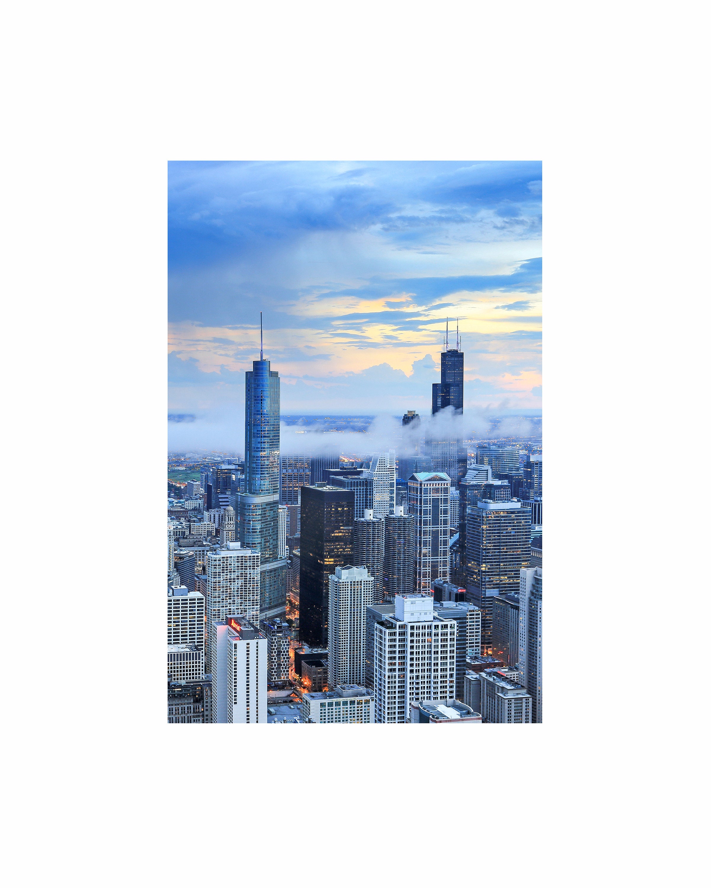 Chicago Vertical Wall Art, Chicago Skyline, Trump Tower, Willis Tower ...