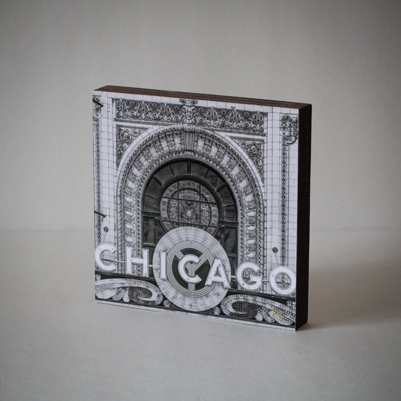 Architecture Photography, Chicago Wall Art, Neon Sign, Chicago Theatre ...