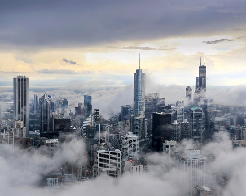 Chicago Skyline Wall Art Art Gift Chicago Canvas Print | Etsy