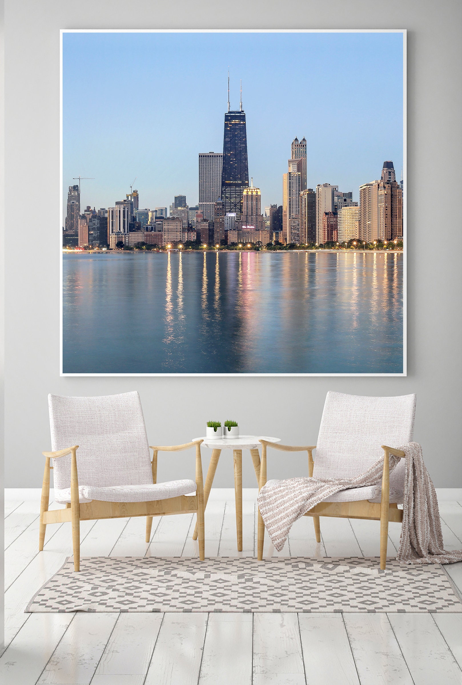 Chicago Skyline Art Photo Print Chicago Wall Art Photo Wood | Etsy
