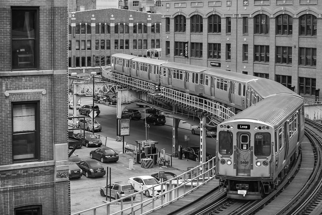 Chicago El Train Photography, Chicago Wall Art, Purple Line CTA Train ...