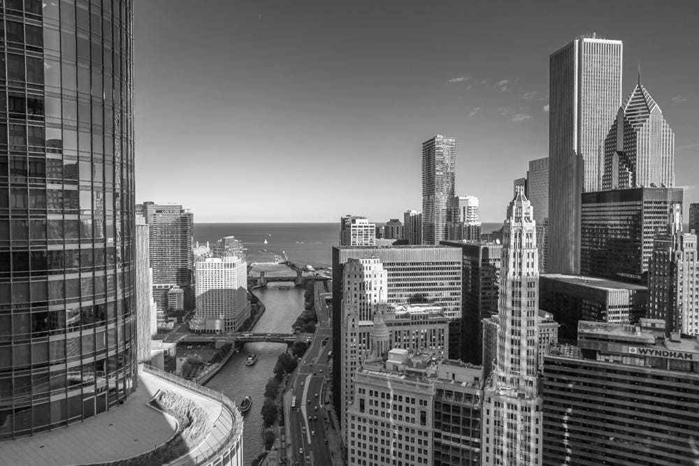 B&W Chicago Photography, Chicago Architecture, Chicago River Mouth ...