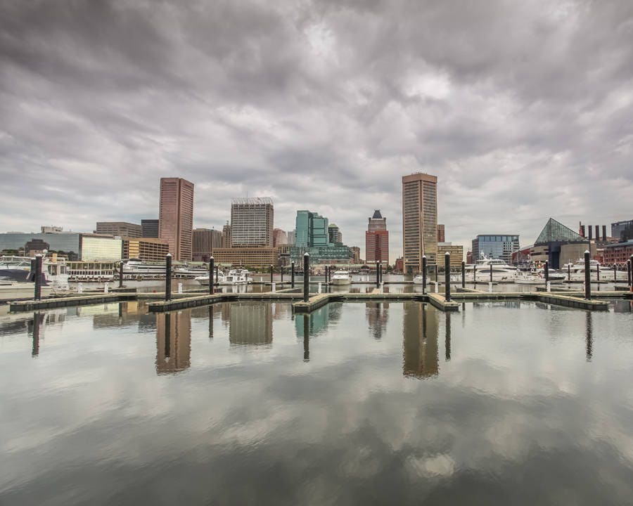 Baltimore Skyline Photography, Baltimore Inner Harbor, Baltimore ...