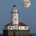 Moon Photography, Supermoon Over Chicago Lighthouse, Full Moon, Night ...