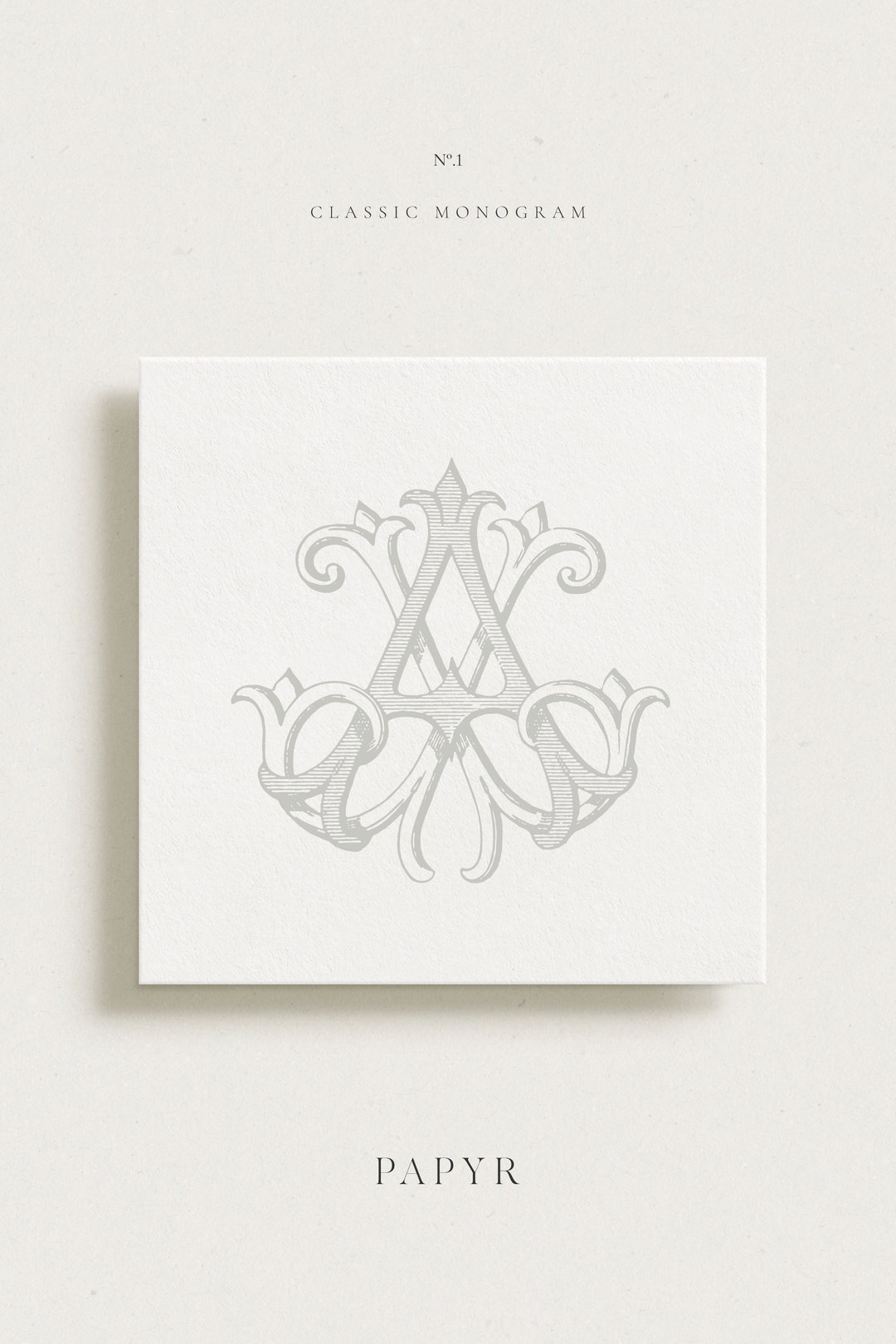 AJ Monogram / JA Wedding Monogram Classic Vintage Interlocking Letters ...