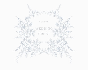 Custom Wedding Crest, Watercolor Wedding Crest, Custom Wedding Monogram ...