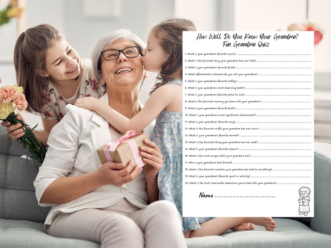 How Well Do You Know Your Grandma Fun and Heartwarming Quiz Printable ...