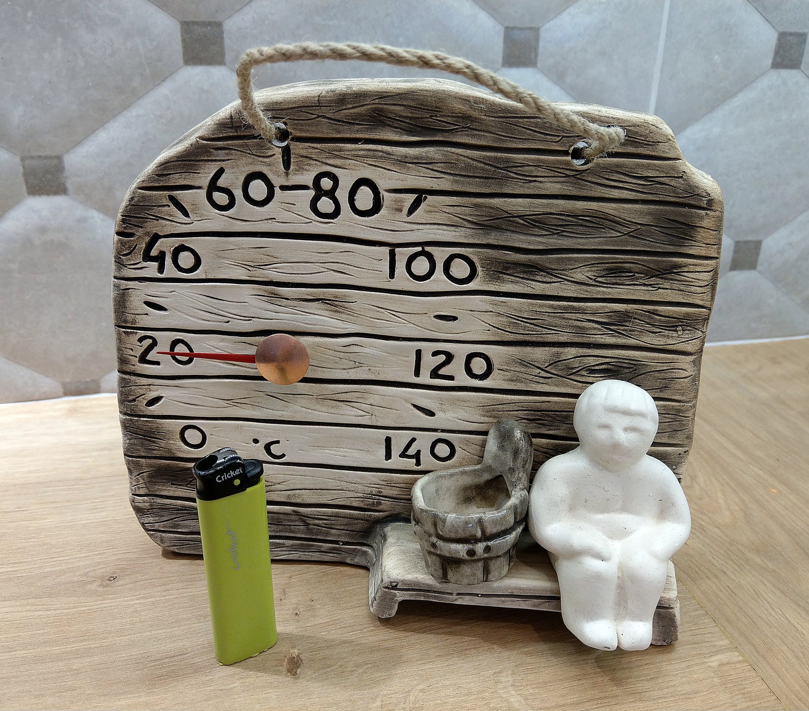 Sauna Ceramic Thermometer With Fragrance Oil Cup Essential | Etsy