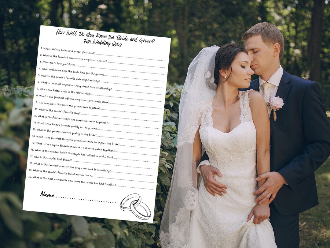 How Well Do You Know the Bride and Groom Fun and Engaging Wedding ...