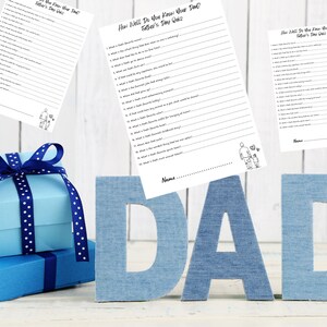 Fun Father's Day Quiz Printable 20 Questions to Test How Well You Know ...
