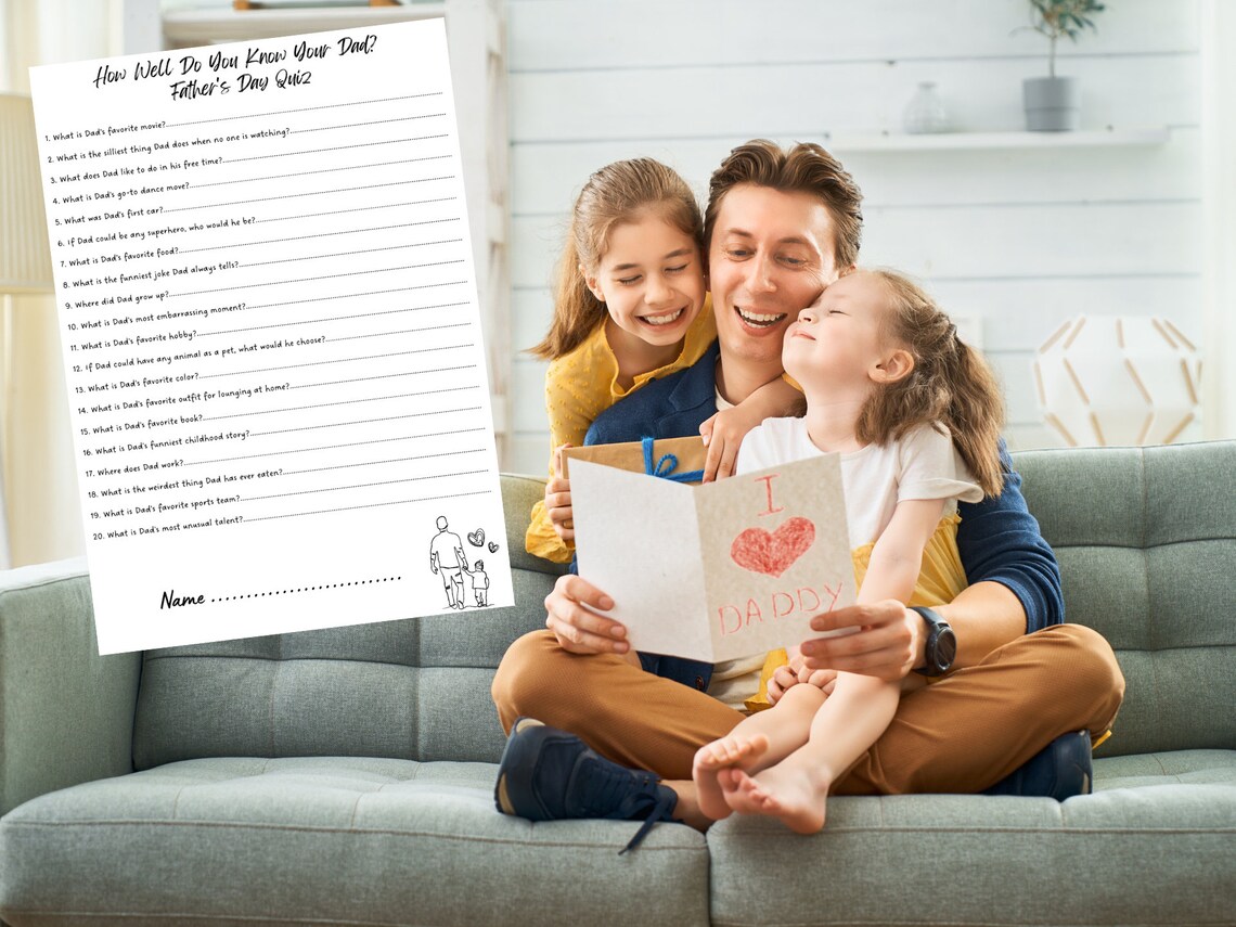 Fun Father's Day Quiz Printable 20 Questions to Test How Well You Know ...