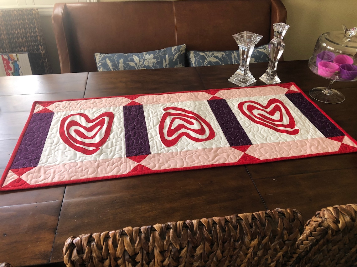 Valentines Day Table Runner | Etsy