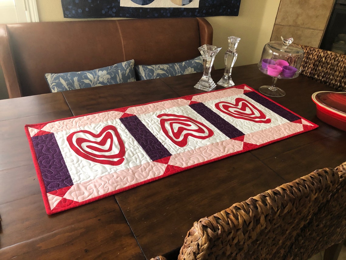 Valentines Day Table Runner | Etsy