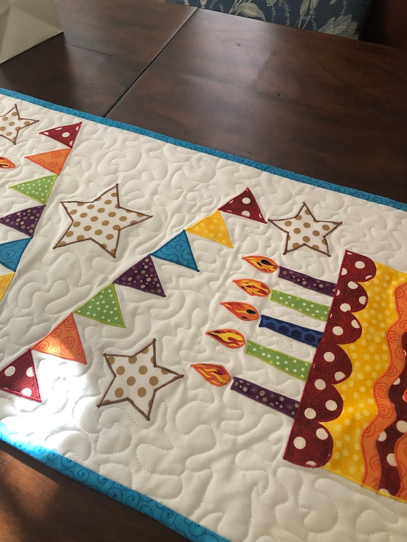 Happy Birthday Table Runner - Etsy