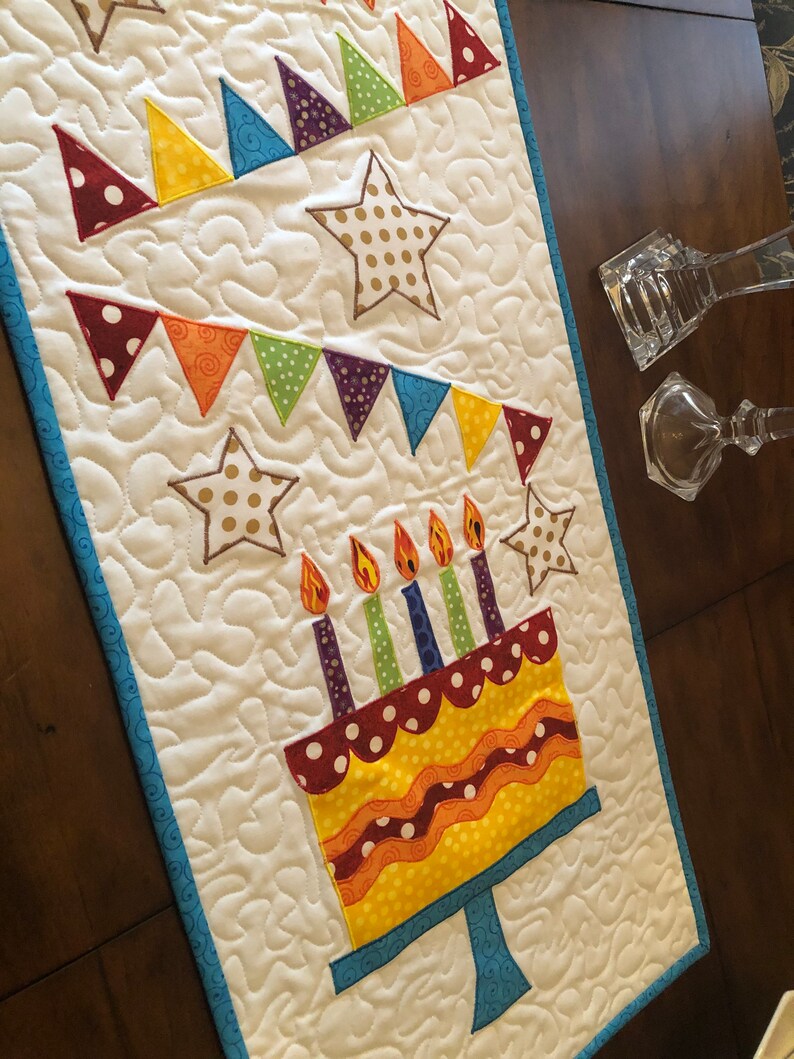 Happy Birthday Table Runner - Etsy